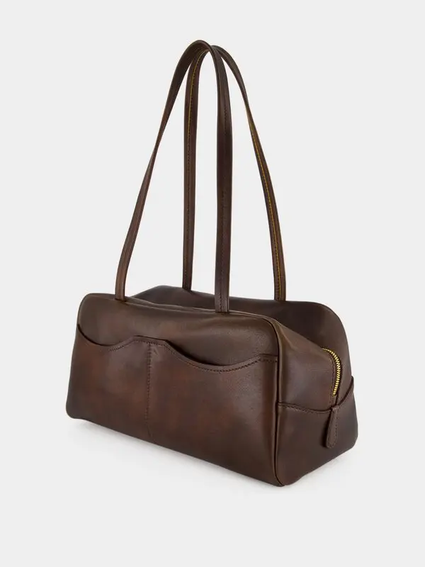 Prada Antiqued Leather Top-handle Bag