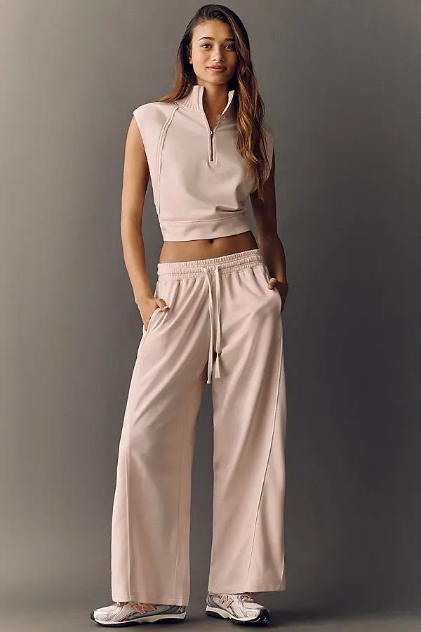 DAILY PRACTICE BY ANTHROPOLOGIE Piped Wide-leg Pants - Scallop Shell