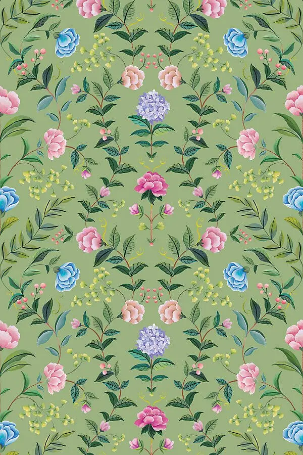 Anthropologie Flora Bella Floral Wallpaper - Green