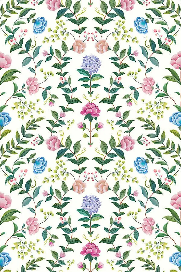 Anthropologie Flora Bella Floral Wallpaper - White