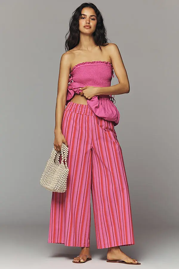 THE SOMERSET COLLECTION BY ANTHROPOLOGIE The Somerset Collection Pull-on Pants - Pink Stripe