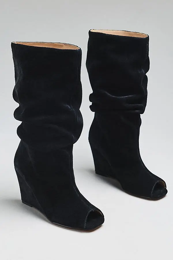 SILENT D Kiki Peep-toe Tall Boots - Black