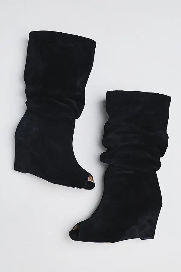 SILENT D Kiki Peep-toe Tall Boots - Black