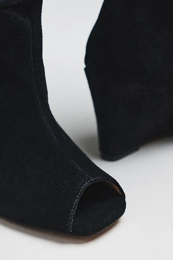 SILENT D Kiki Peep-toe Tall Boots - Black