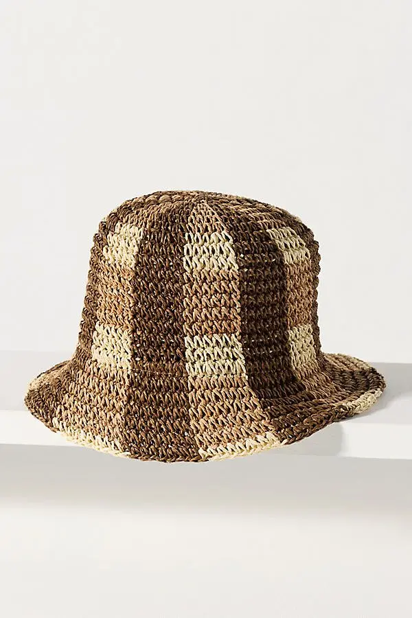 WYETH Chrissy Gingham Bucket Hat - Chocolate