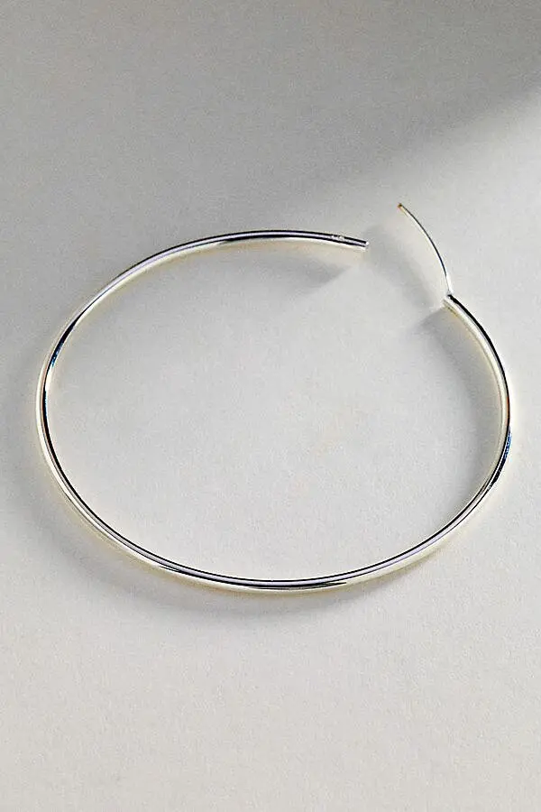 Anthropologie Medium Hoop Earrings - Silver