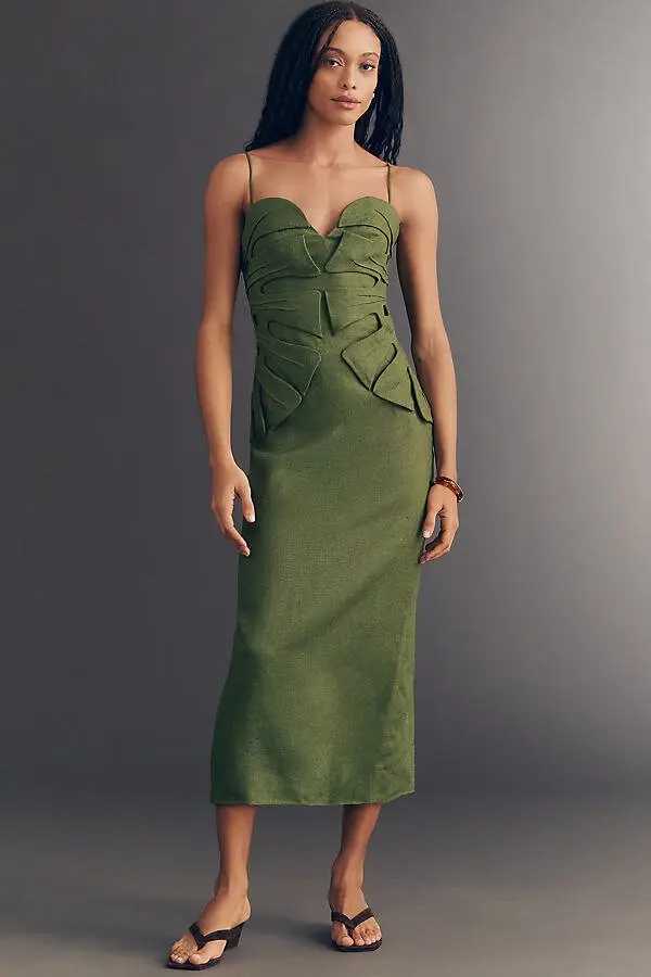 Farm Rio Monstera Leaf Midi Dress