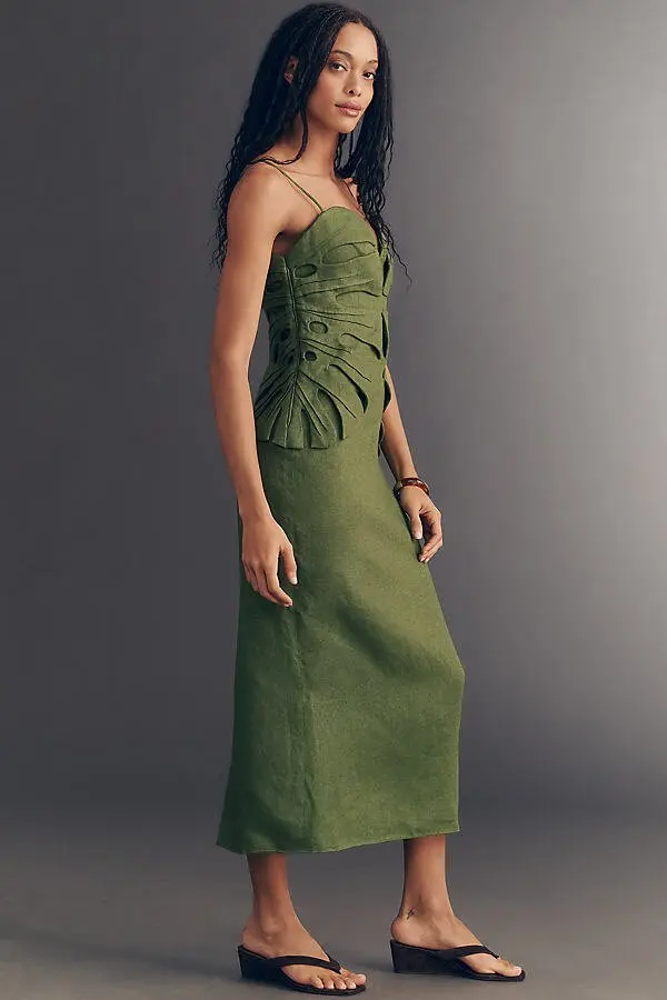 Farm Rio Monstera Leaf Midi Dress