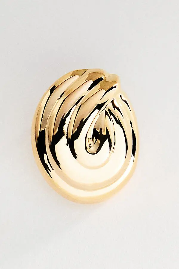 Anthropologie Chunky Swirl Post Earrings - Gold