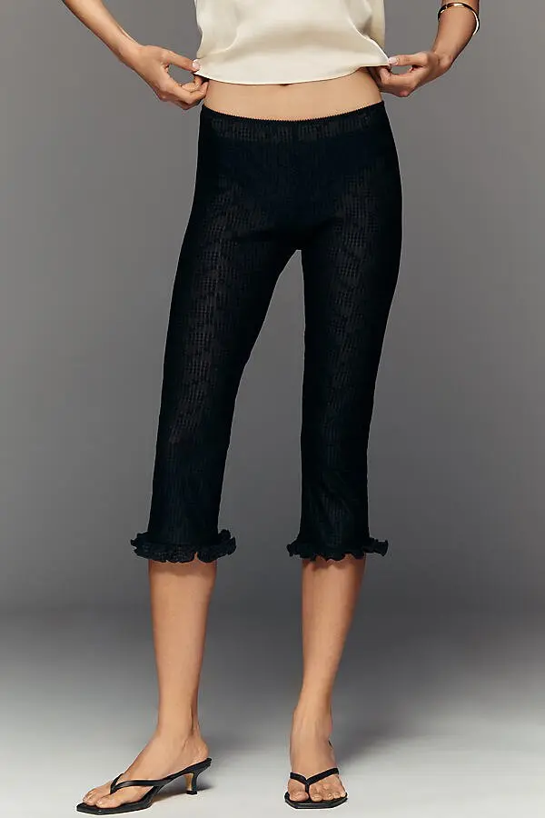 Anthropologie Ruffle Capri Pants