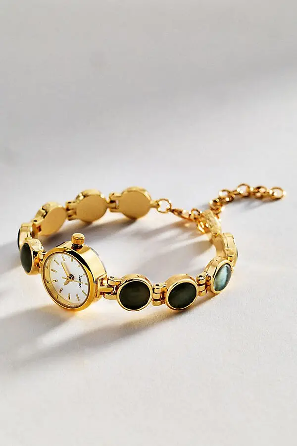 Anthropologie Multi-stone Cateye Watch - Blue