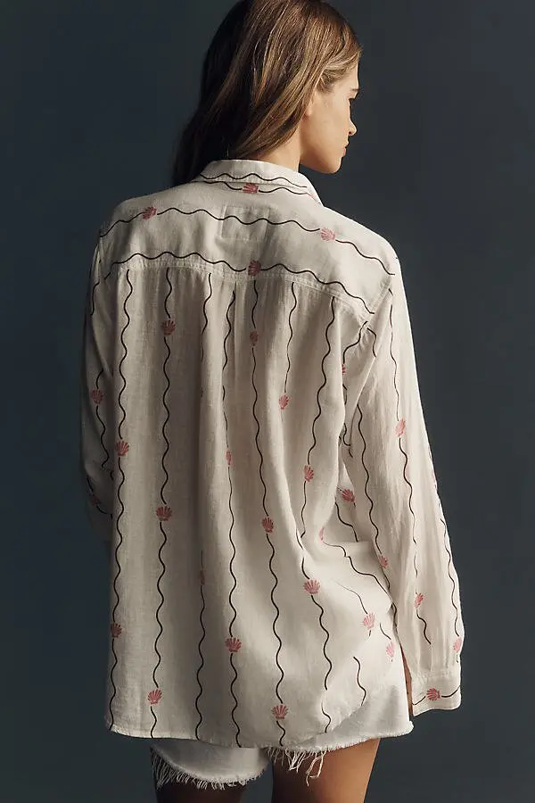 Rails Charli Buttondown Blouse - Striped Seashells