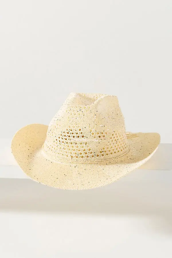 Anthropologie Woven Rancher Hat - Ivory