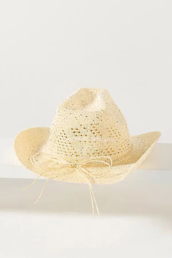 Anthropologie Woven Rancher Hat - Ivory