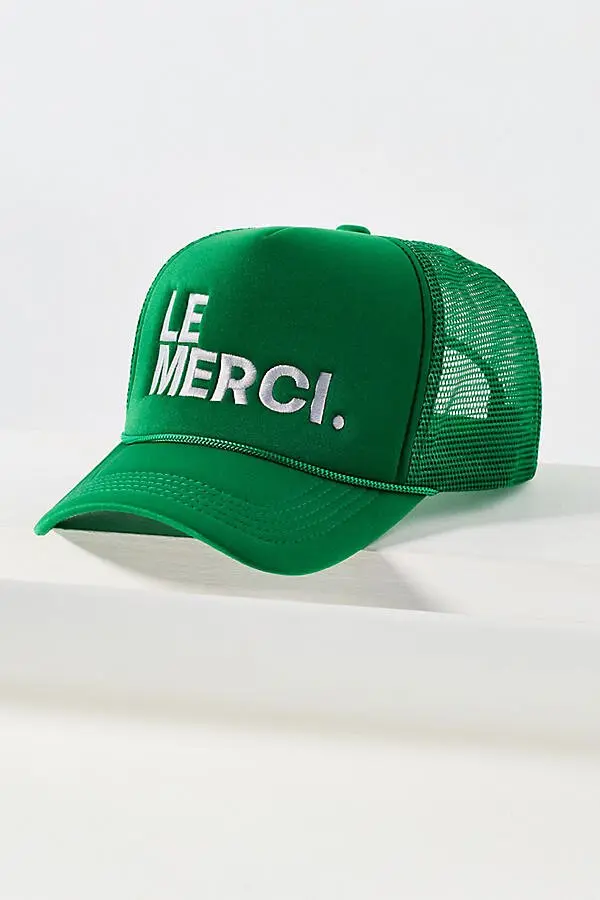 Anthropologie Ciao Merci Trucker Hat - Green