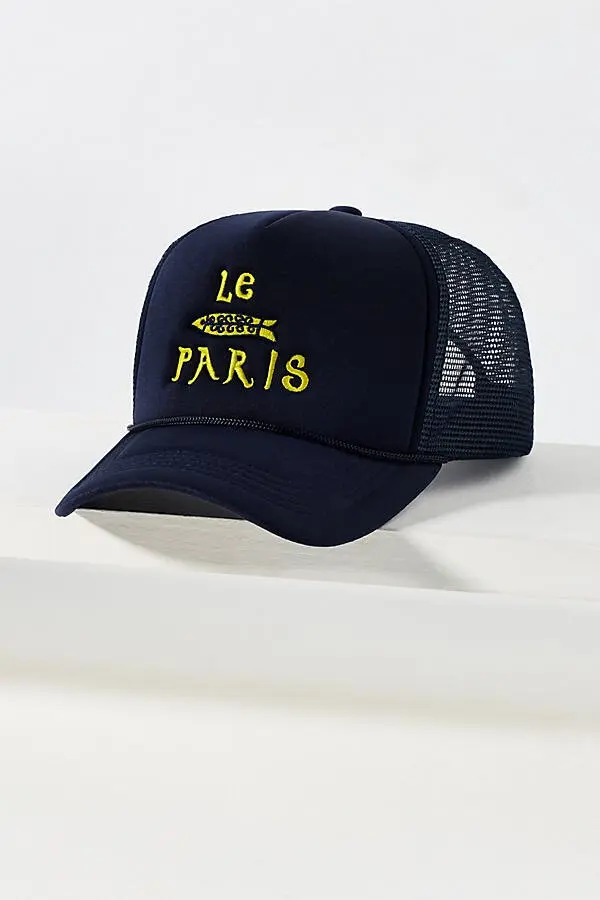 Anthropologie Ciao Merci Trucker Hat - Navy