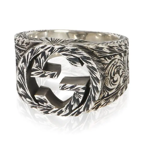 Gucci Sterling Silver Interlocking G Paisley Ring - Sterling_silver