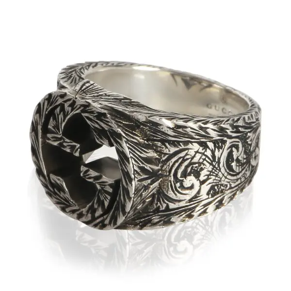 Gucci Sterling Silver Interlocking G Paisley Ring