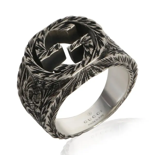 Gucci Sterling Silver Interlocking G Paisley Ring