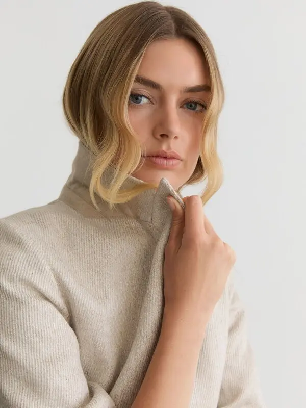 REISS Linen-blend Textured Double-breasted Blazer