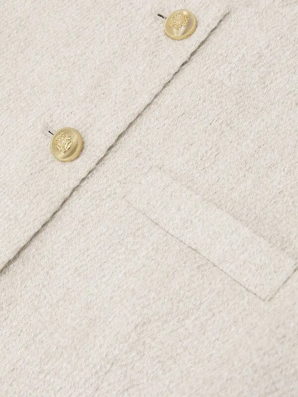 REISS Nolah Linen-blend Textured Long-line Waistcoat