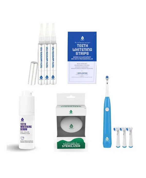 PURSONIC Ultimate Smile Brightening Kit: Rotary Electric Toothbrush - White
