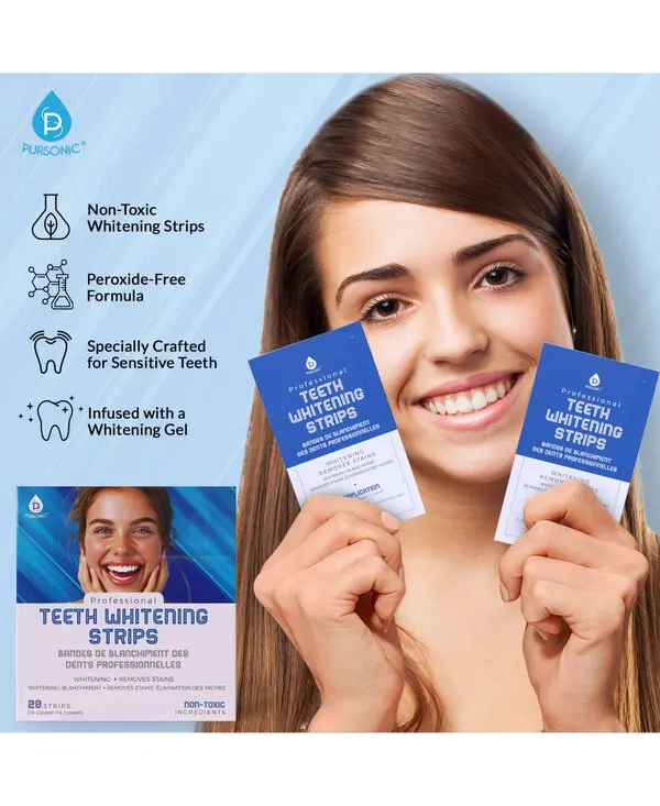 PURSONIC Ultimate Smile Brightening Kit: Rotary Electric Toothbrush - White