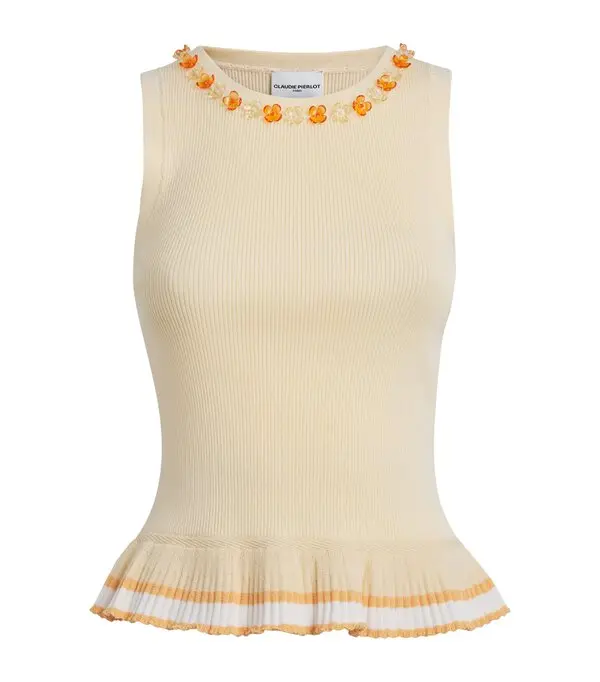 Claudie Pierlot Embellished Tank Top - White