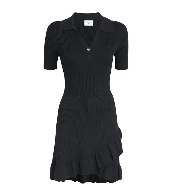 Claudie Pierlot Knitted Polo Mini Dress - Black