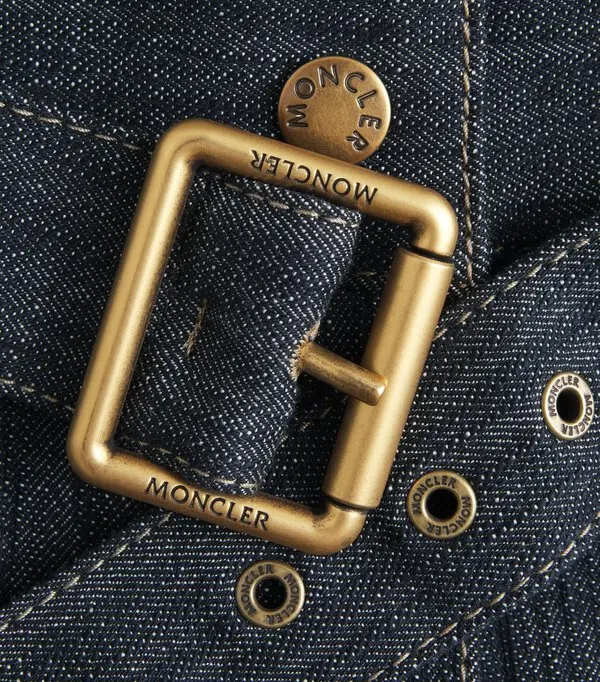 Moncler Denim Belted Midi Skirt - Blue