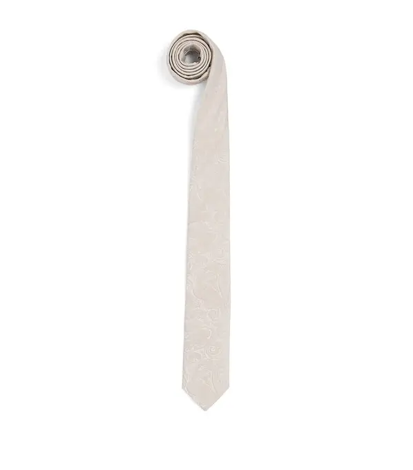 BOSS Silk-blend Paisley Tie - Neutral