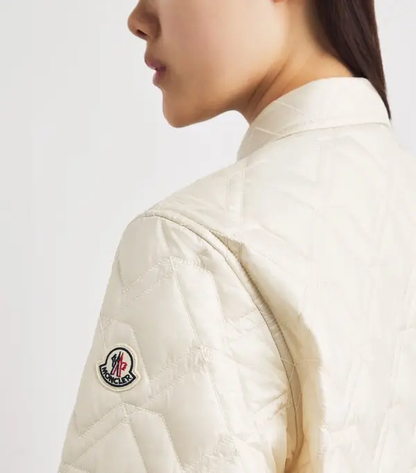 Moncler Diamond-quilted Overshirt - Ivory
