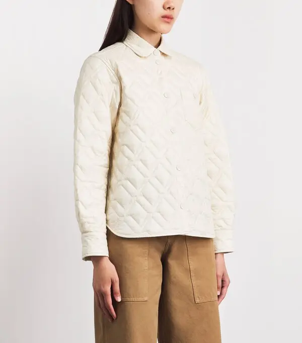 Moncler Diamond-quilted Overshirt - Ivory