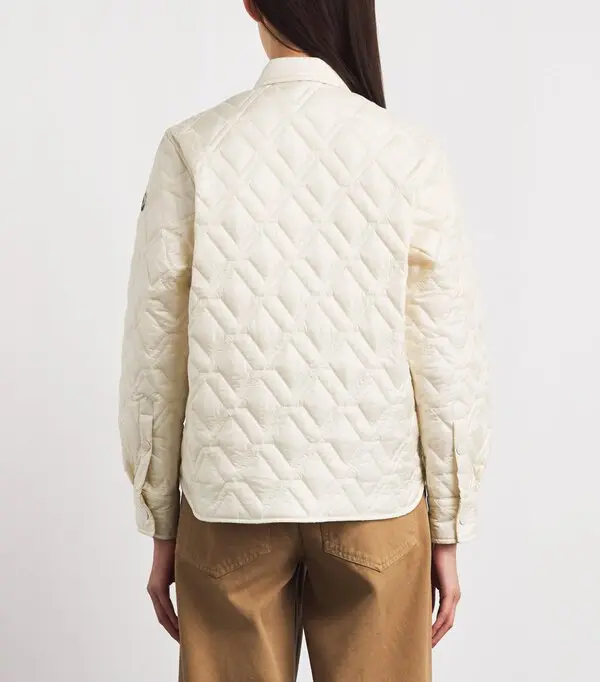 Moncler Diamond-quilted Overshirt - Ivory