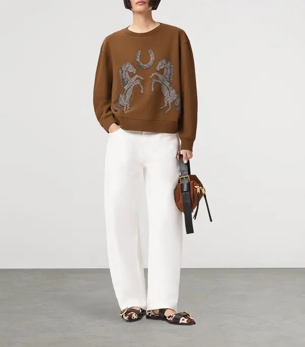 ALLSAINTS Cotton Pippa Sweatshirt - Brown