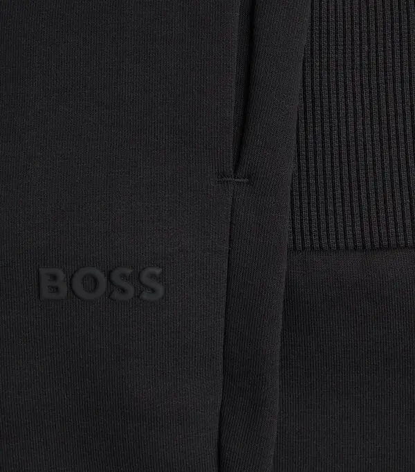 BOSS Stretch-cotton Logo Sweatpants - Black