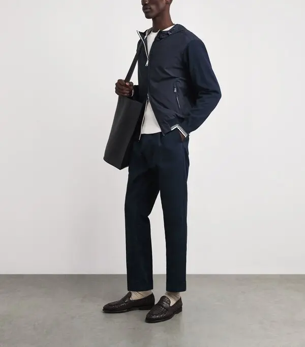 Paul & Shark Cotton Hybrid Hooded Bomber Jacket - Navy