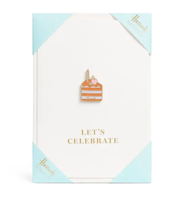 Harrods Cake Pin Badge Card - Gold