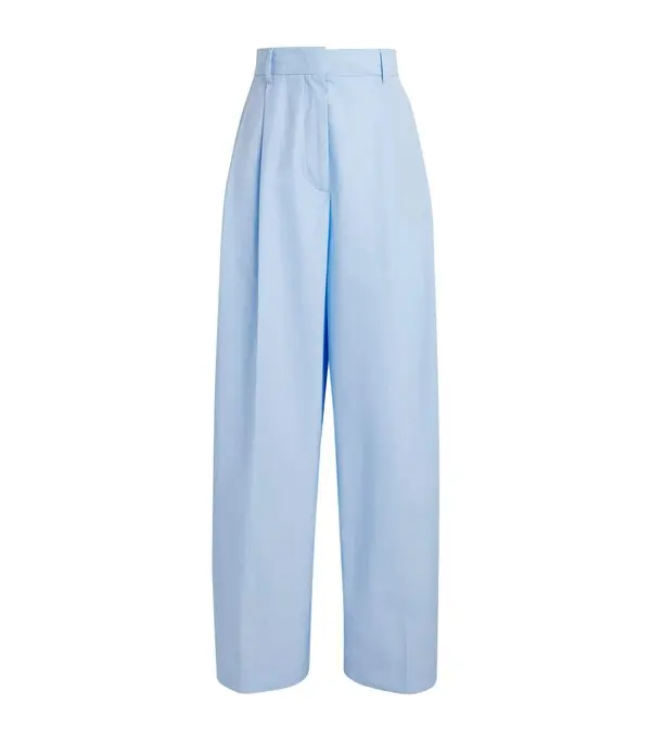 Fabiana Filippi Cotton Poplin Tailored Trousers - Blue