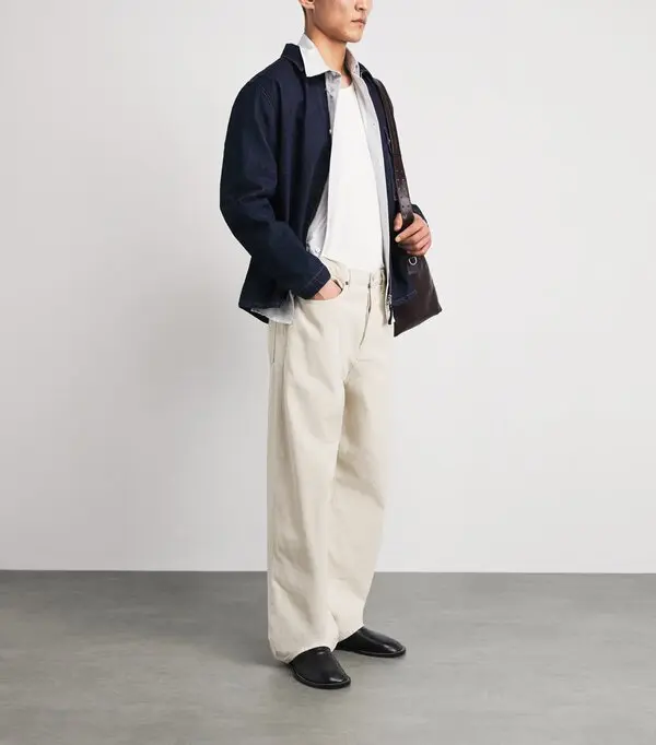 FRAME Baggy Cotton Denim Jeans - Ivory