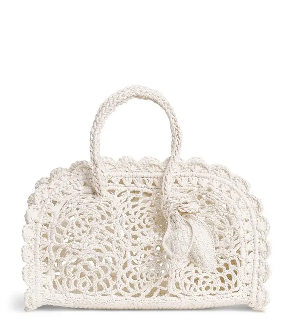 Jacquemus Le Petite Turismo Raffia Top-handle Bag - White