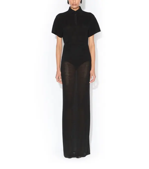 Alaïa Wool Knit Polo Dress