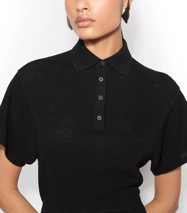 Alaïa Wool Knit Polo Dress