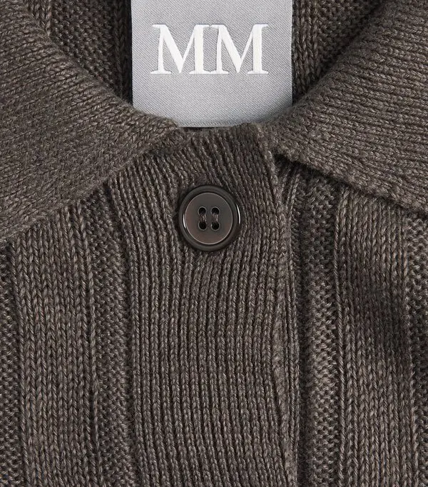 Max Mara Linen Ribbed Polo Sweater