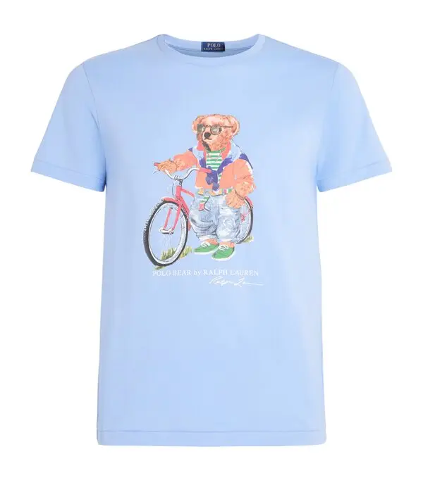 Polo Ralph Lauren Cotton Polo Bear Bicycle Slim T-shirt - Blue
