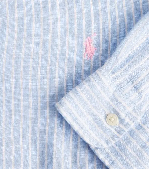 Polo Ralph Lauren Linen Custom-fit Stripe Shirt - Blue