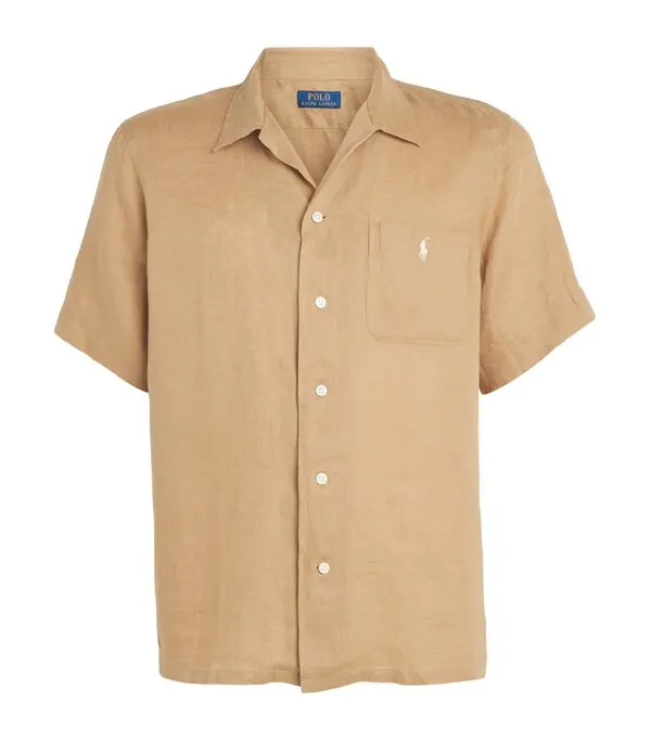 Polo Ralph Lauren Linen Short-sleeve Classic-fit Shirt - Beige