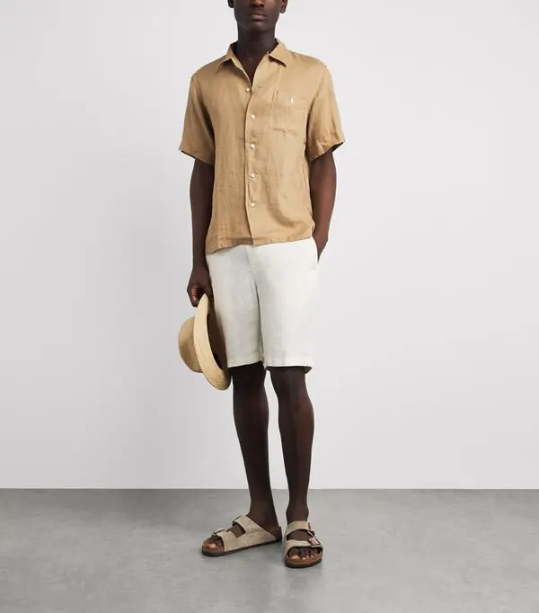 Polo Ralph Lauren Linen Short-sleeve Classic-fit Shirt - Beige