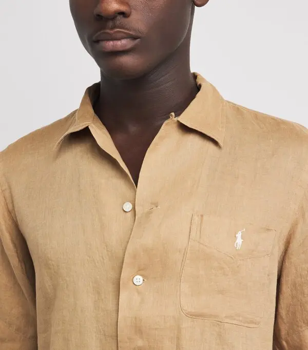 Polo Ralph Lauren Linen Short-sleeve Classic-fit Shirt - Beige