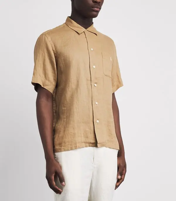 Polo Ralph Lauren Linen Short-sleeve Classic-fit Shirt - Beige